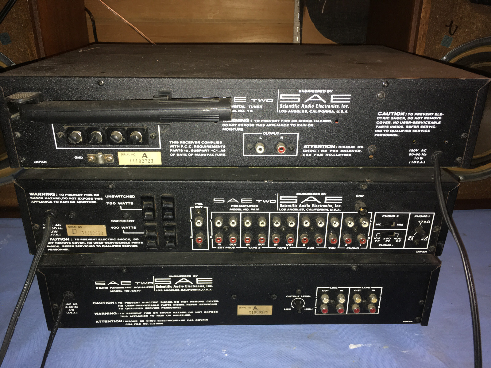 Vintage SAE Components Bundle: T6 Tuner, PA10 Pre-Amp, EQ10 Equalizer ...