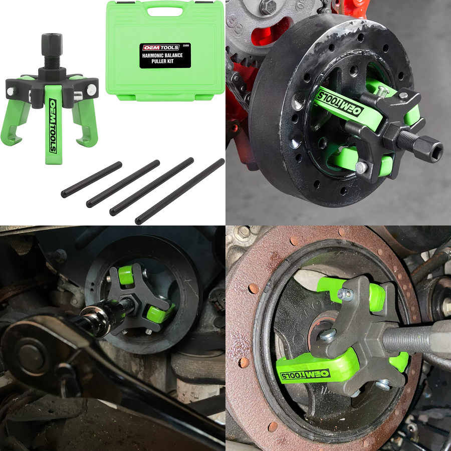 Harmonic Balancer Puller Pulley Crank Removal Kit Engine Motor Rod Auto ...