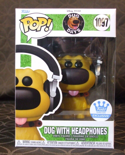 Funko Pop 1097, Dug With Headphones, Dug Days, Funko Exclusive Sticker ...