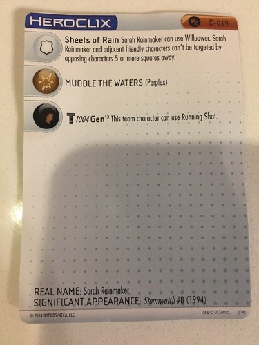 Sarah Rainmaker DC Heroclix Gen 13 SwitchClix Promo Prize Figure LE D ...