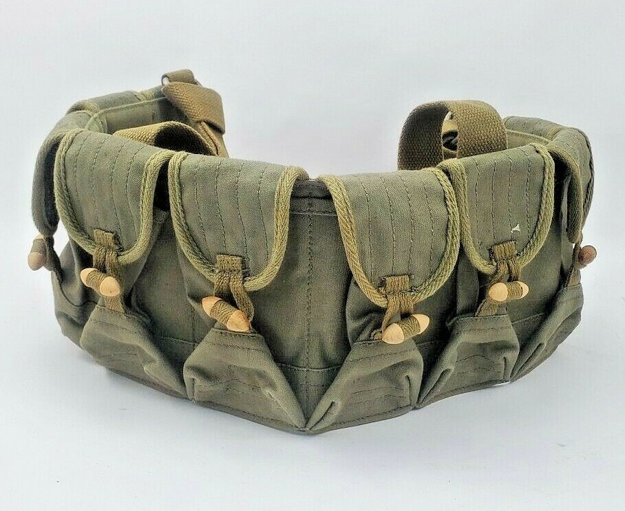 MILITARY KOREAN WAR ERA 7.62 MAGAZINE BELT Ten Pocket… - Gem
