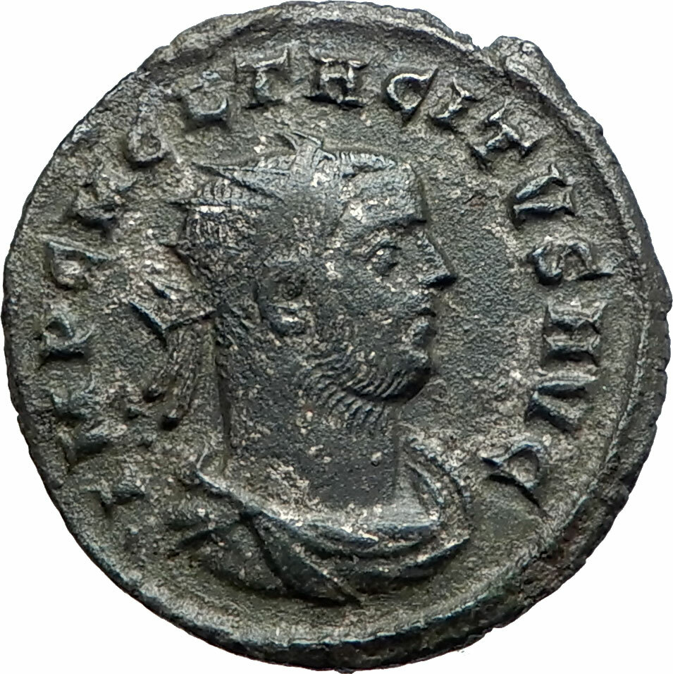 TACITUS receiving wreath from Victory 275AD Silvered Ancient Roman Coin ...