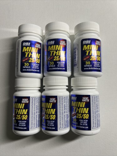 Mini Thin 25/50 Energy Booster Pills 6 Bottles 180 Pill 6 Mo Supply ...