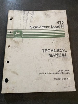 John Deere 675 675B Skid Steer Loader Technical Service Repair Manual ...