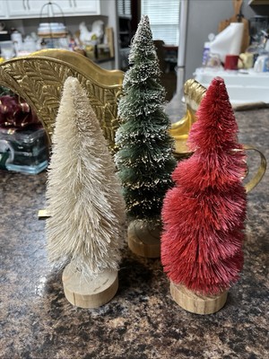 3 VINTAGE CHRISTMAS Trees 8”10” Tall. The Trees Reflect The Past | eBay