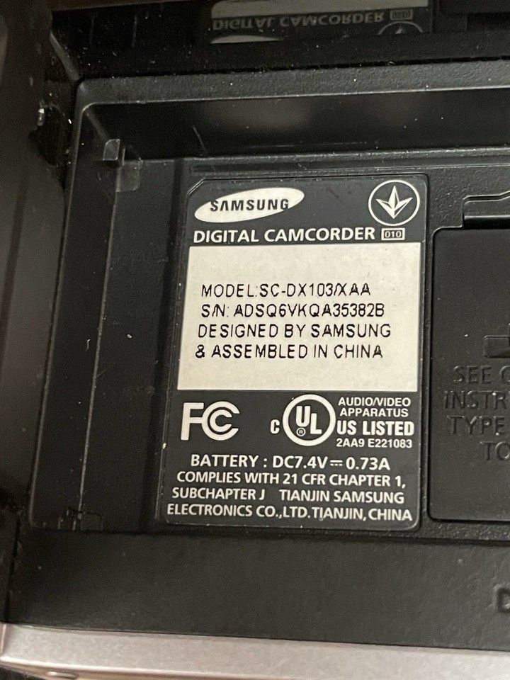 Samsung SC-DX103 Digital DVD Camcorder 34x Opti Zoom, Power Supply ...