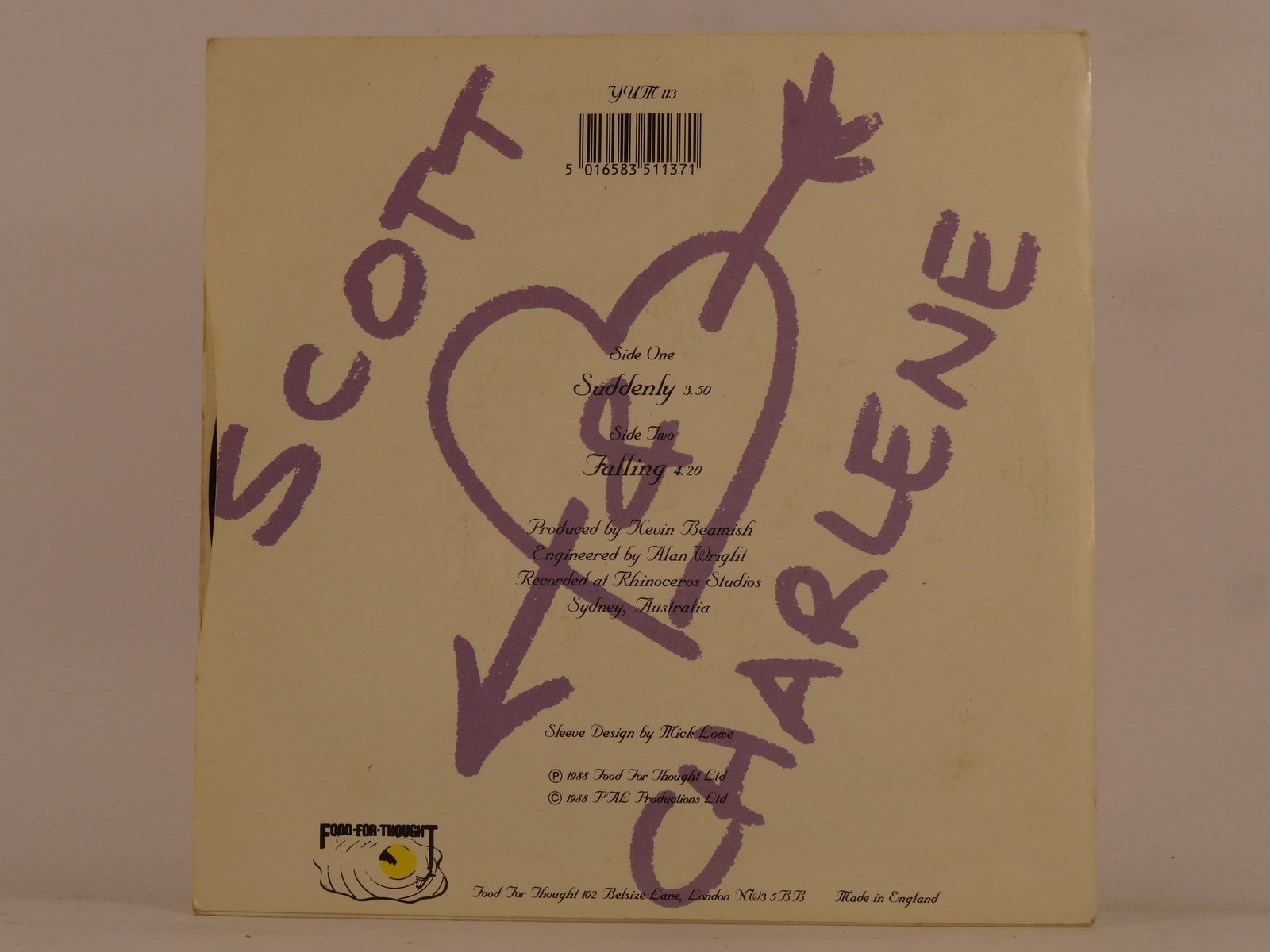 ANGRY ANDERSON SUDDENLY (115) 2 Track 7" Single along with Picture ...