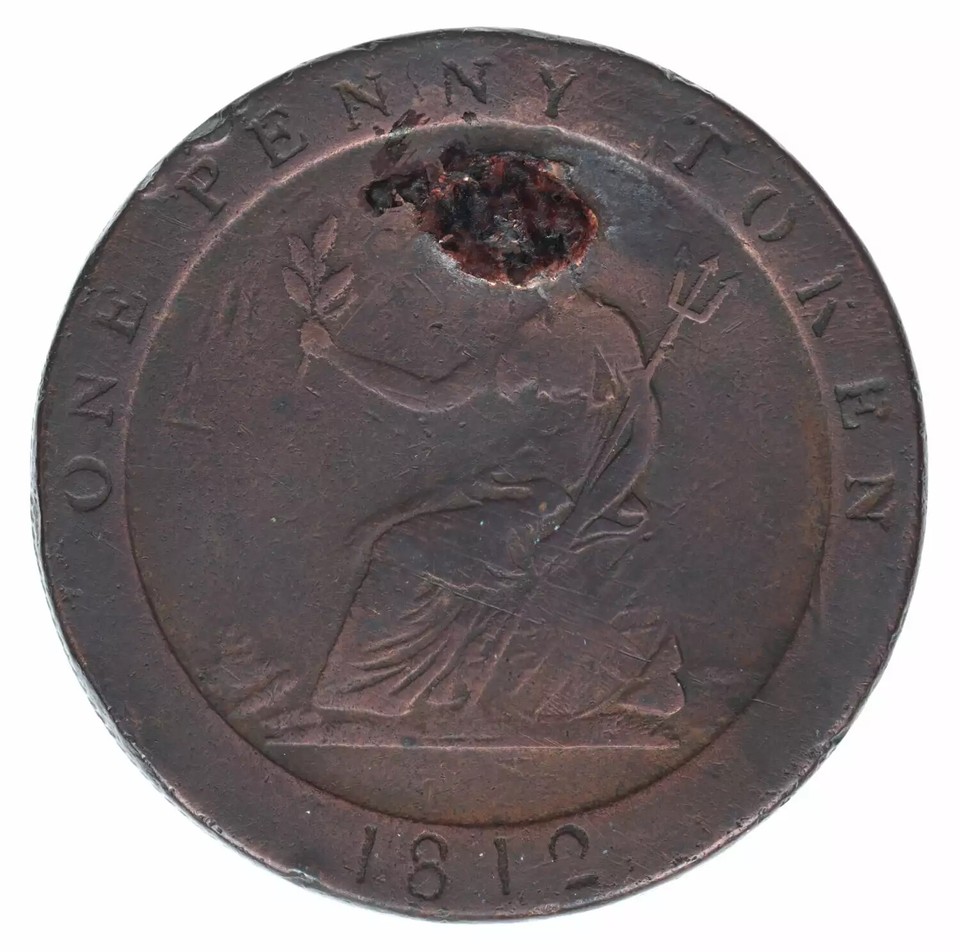 1812 Great Britain Sheffield Penny Token S. Hobsons | eBay