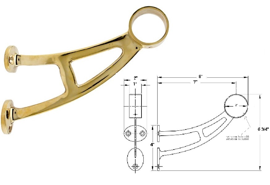 Brass Brackets-Foot Rest Supports-Bar Foot Rail-Foot Rest-Pub Rails 2 ...