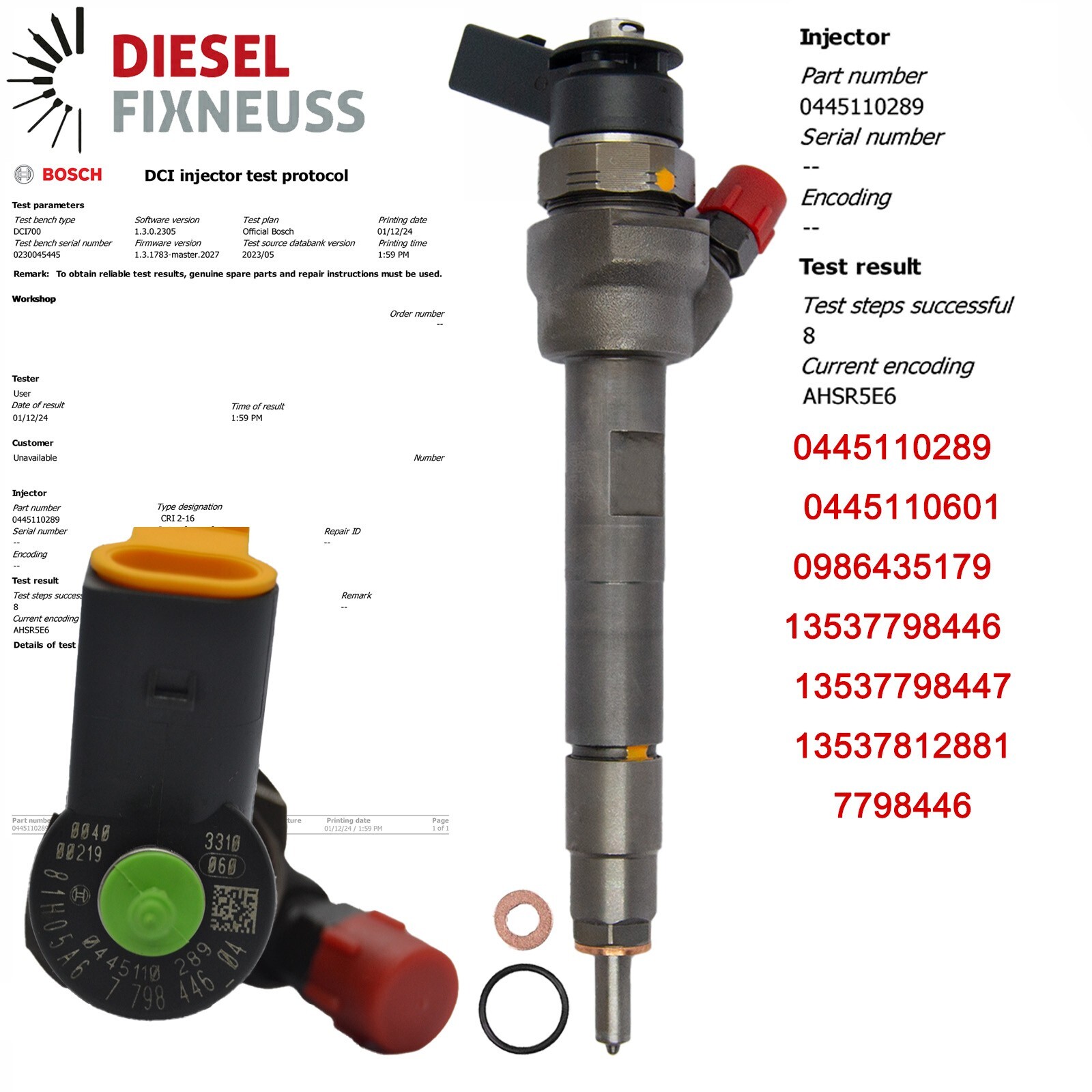 INJEKTOR 0445110601 BMW 116d 118d E81 E87 F20 F21 118d E88 E82 ...