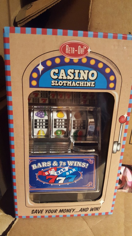 New Jumbo Slot Machine "Bars & 7s Wins" 9in Desk Top piggy Bank JUST ...