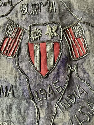 Vintage Original WW2 CBI Bullion 18 Inch Square Embroidery | eBay