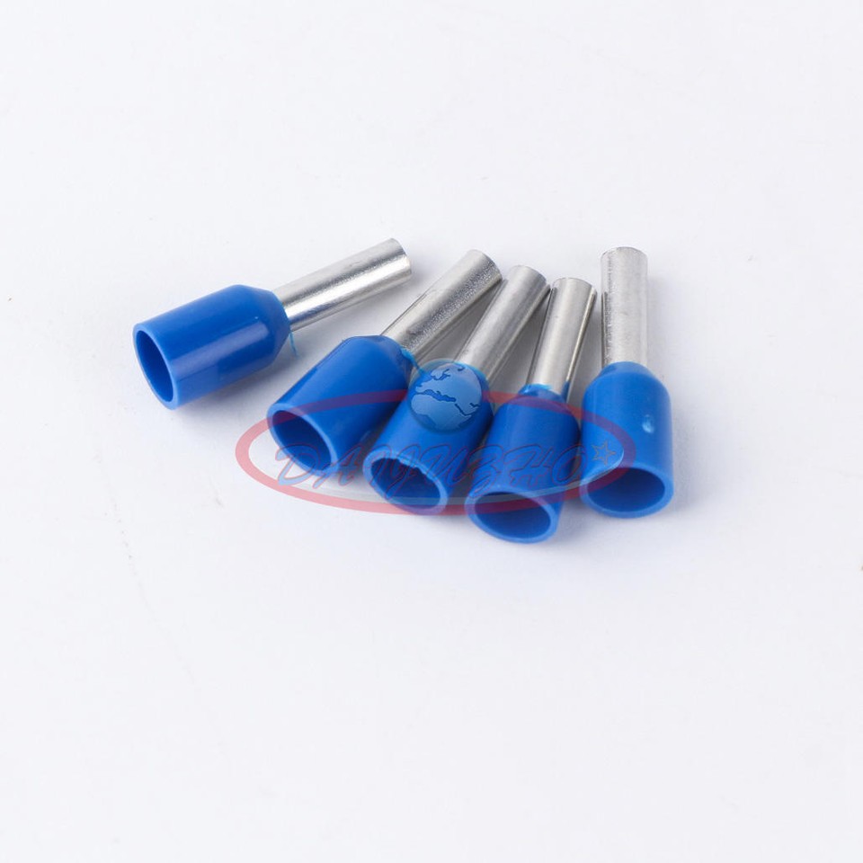 1000pcs Blue 14AWG E2508 Cable Pre-Insulated Ferrules Terminal Wiring ...