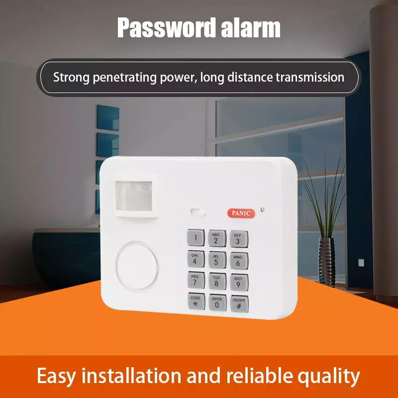 PIR WIRELESS MOTION SENSOR ALARM WITH SECURITY KEYPAD HOME GARAGE SHED ...
