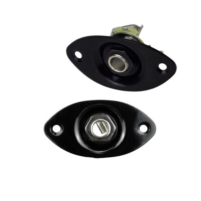 2PCS Black 1/4'' 6.35mm Oval Jack Output Input Socket Plate for Guitar ...
