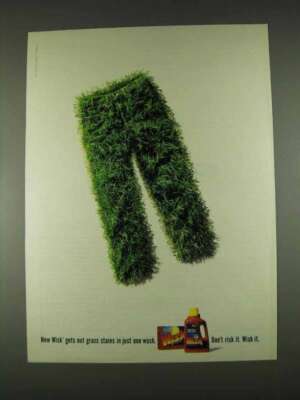 1996 Wisk Detergent Ad - Gets Out Grass Stains | eBay