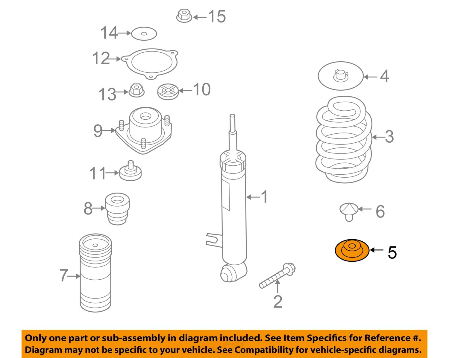 for BMW Genuine Coil Spring Insulator Rear Lower 33536857003 for sale ...