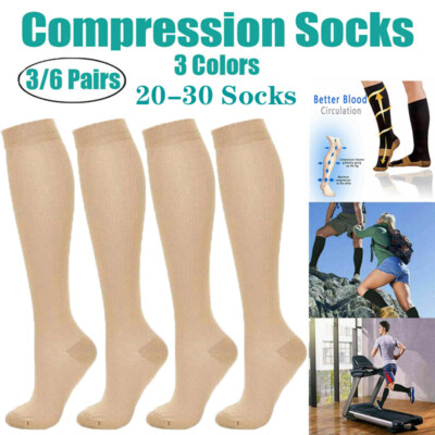 20-30 mmHg Compression Socks Medical Support Stockings Edema Varicose ...