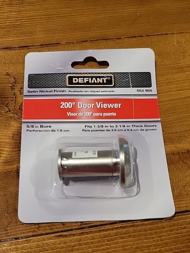 Defiant 200 Degree Door Viewer 5/8" Bore Satin Nickel Finish 552 955 ...