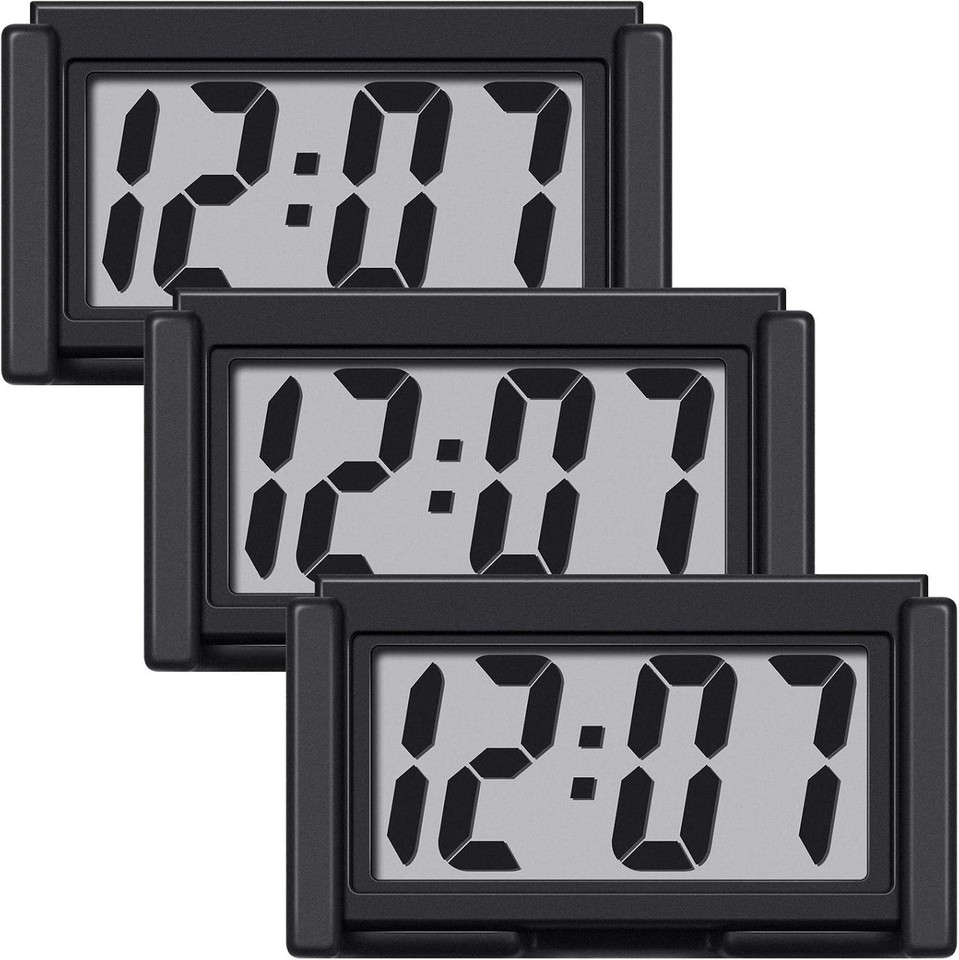3 Pieces Mini Digital Clock Small Digital Clock Stick on Battery ...