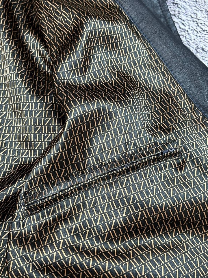 ZILLI Suede & Leather Bomber Jacket Silk Logo Lining Luxury Italian Men ...