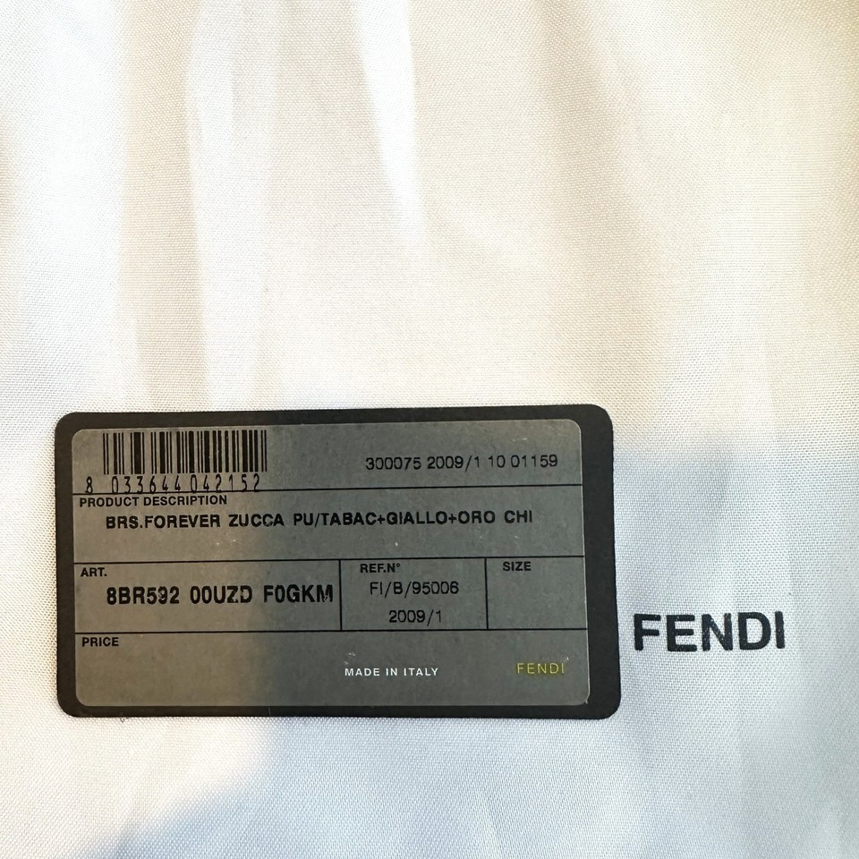 Fendi Zucca FF Chain Pouch Mini Bag Brown Canvas Gold Hardware ...