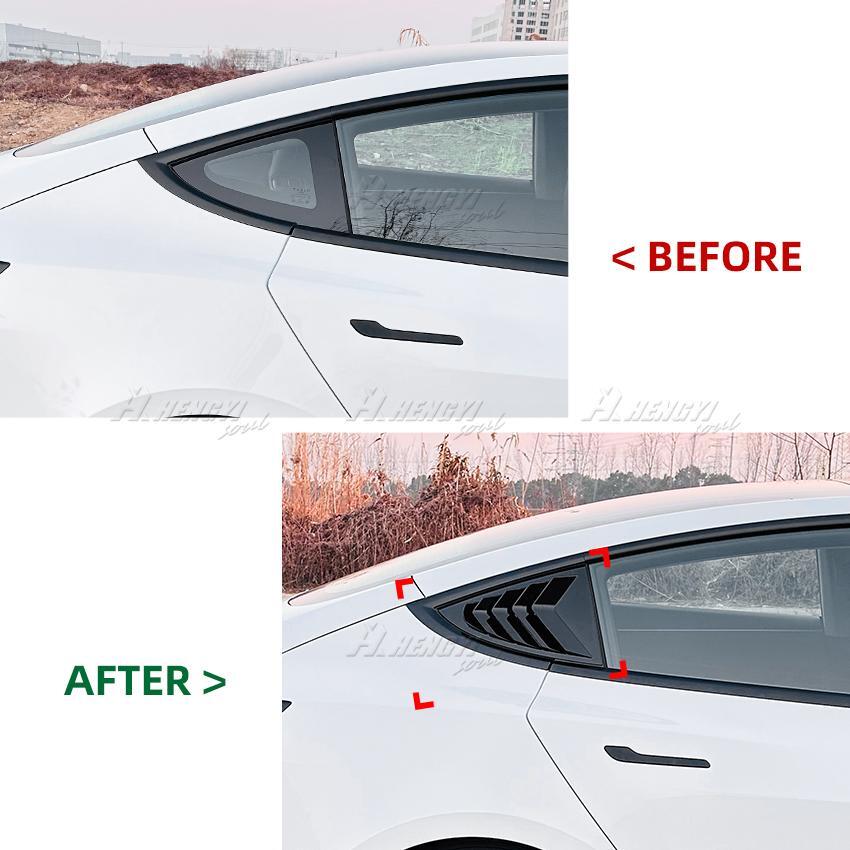 For Tesla Model 3 24+ Facelift Rear Side Window Quarter Louver Cover ...