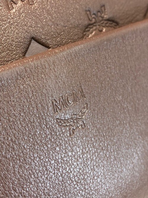 Mcm Top Handle Bag Essential Monogrammed Brown Leather Satchel $860 | eBay