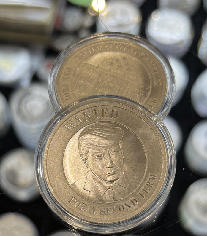 *NEW* 1 Oz Silver Trump “WANTED” for A Second Term mug Shot In Capsule ...