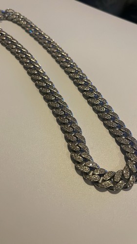 Men Cuban Silver Dimond Chain | eBay UK