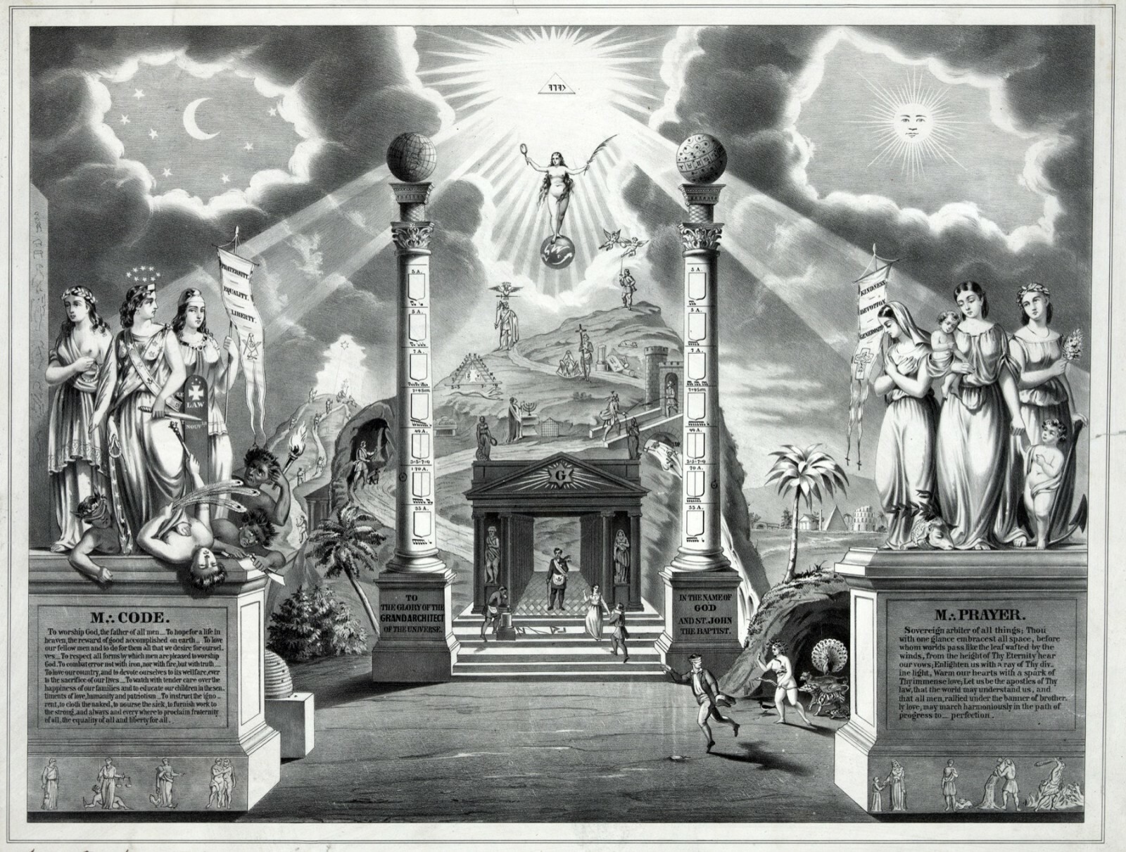 Black Masonic Art Prints