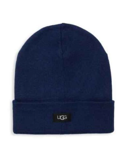 UGG Ribbed Logo Beanie knit hat - One size - Navy 191459137659| eBay