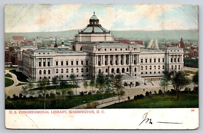 Exterior view of the U.S. Congressional Library, Washington DC Postcard ...