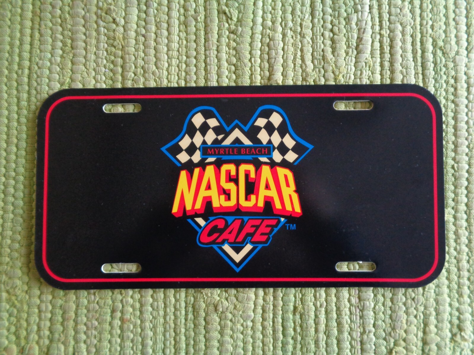 Vintage NASCAR Cafe License Plate Vanity Souvenir Booster Tag Myrtle ...