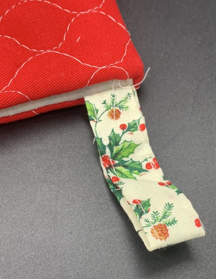 Charles Craft Quilted Cross Stitch Stocking Christmas Holly and Pine ...