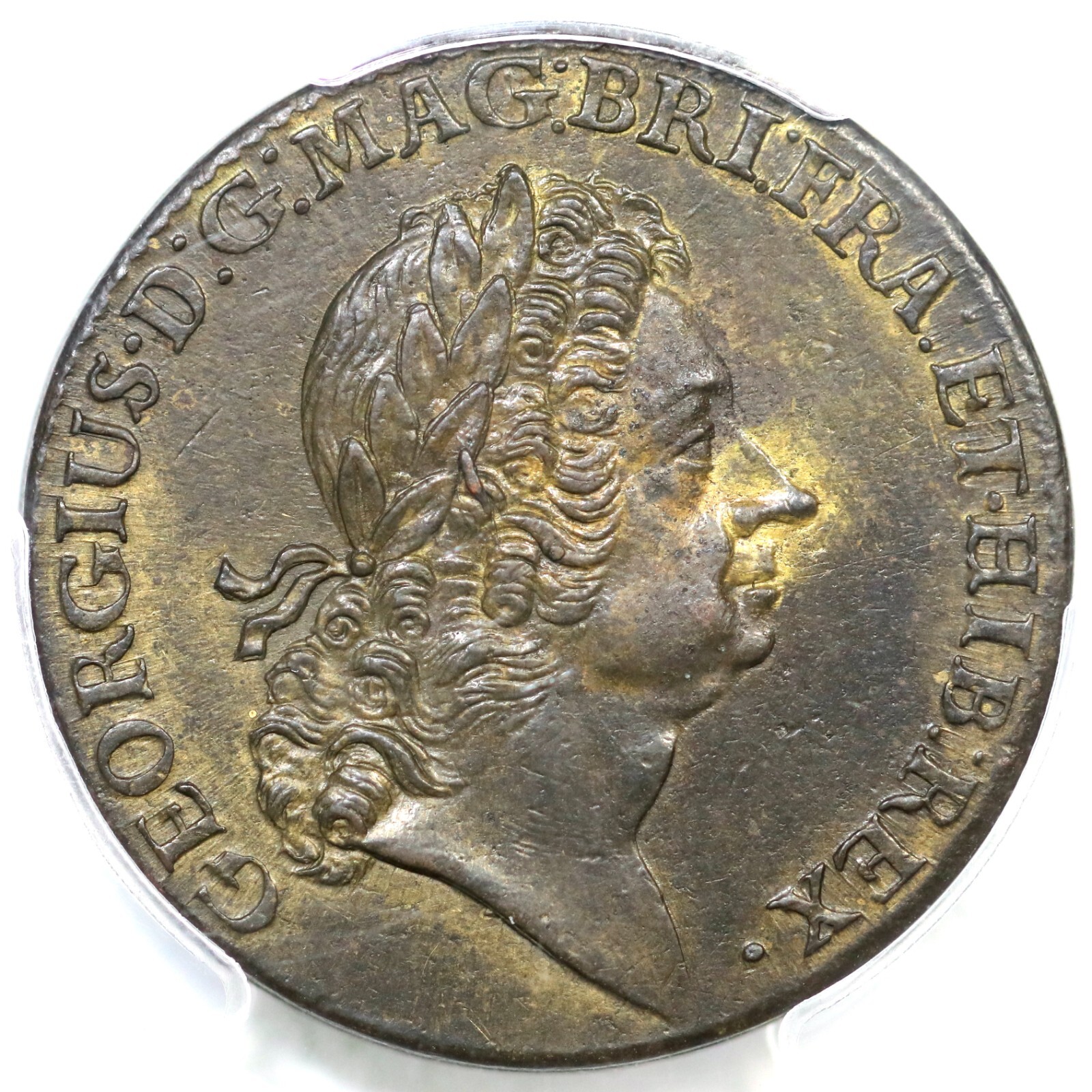 1723 M 3.11-E.6 R-4 PCGS MS 62 Rosa Americana Two Pence Colonial Coin ...