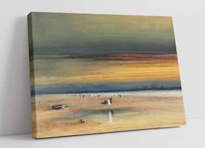 JAMES HAMILTON, BEACH SCENE AT SUNSET -CANVAS WALL ARTWORK PICTURE ...