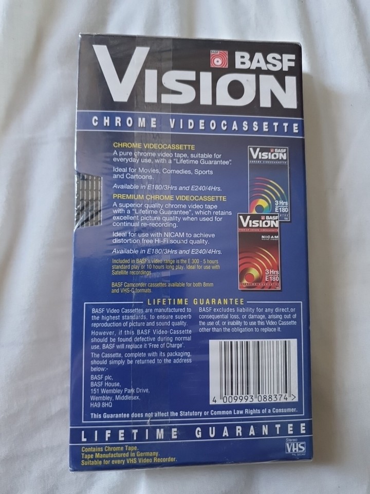 BASF Vision VHS Chrome Video Cassette Tape E180. New And Sealed. | eBay