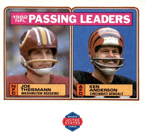 1983 Topps #202 1982 Passing Leaders - Joe Theismann / Ken Anderson | eBay