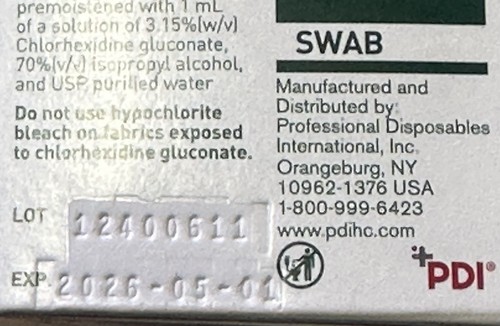 1000 (10 Boxes x 100 Each) PDI Prevantics Device Swab Antiseptic B123ST ...
