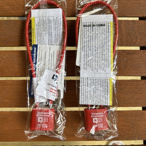 2 Pack Firearm Gun Safety Cable Trigger Lock Factory Sealed New RED ...