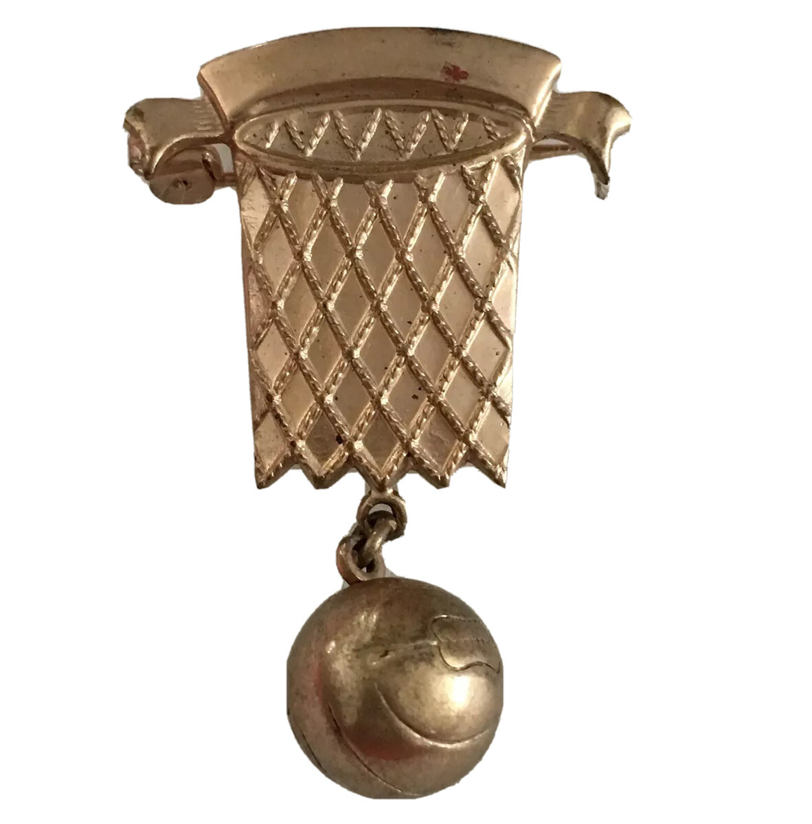 Vtg Basketball Hoop Brooch Pin 3D Ball Sports Charm Dangle A670 | eBay