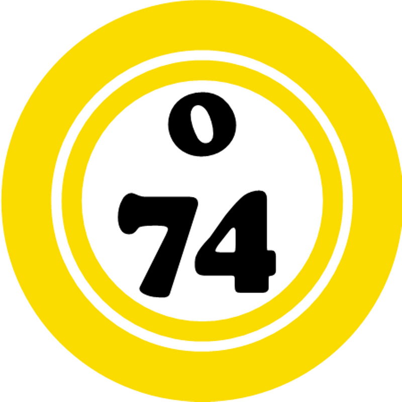 O 74 O74 Bingo Ball - 3 Inch Circle Sticker 3" x 3" - Hobby Number ...