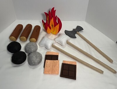 20 Piece Pretend Campfire Smores Felt Play Set Kids Toys Dramatic Play ...