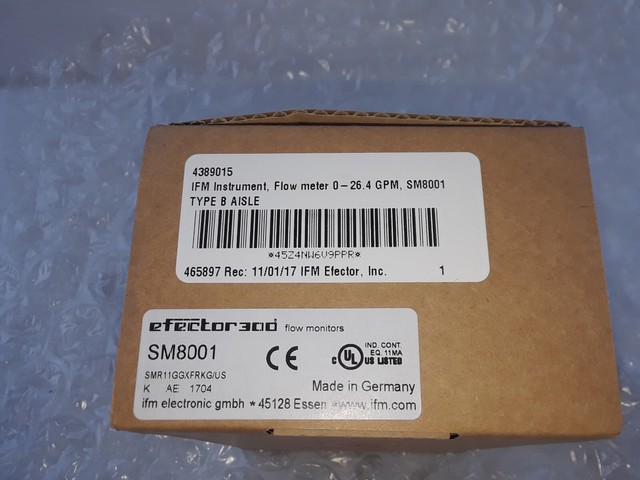 IFM Efector SM8001 Magnetic-inductive sensor 4wire DC DC 0-26.4 gpm ...