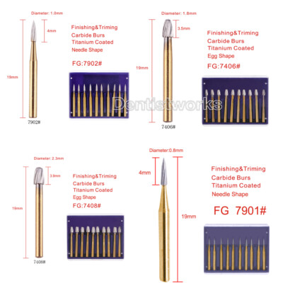 Dental Burs Tungsten Carbide Trimming & Finishing FG7901/7902/7406/7408 ...