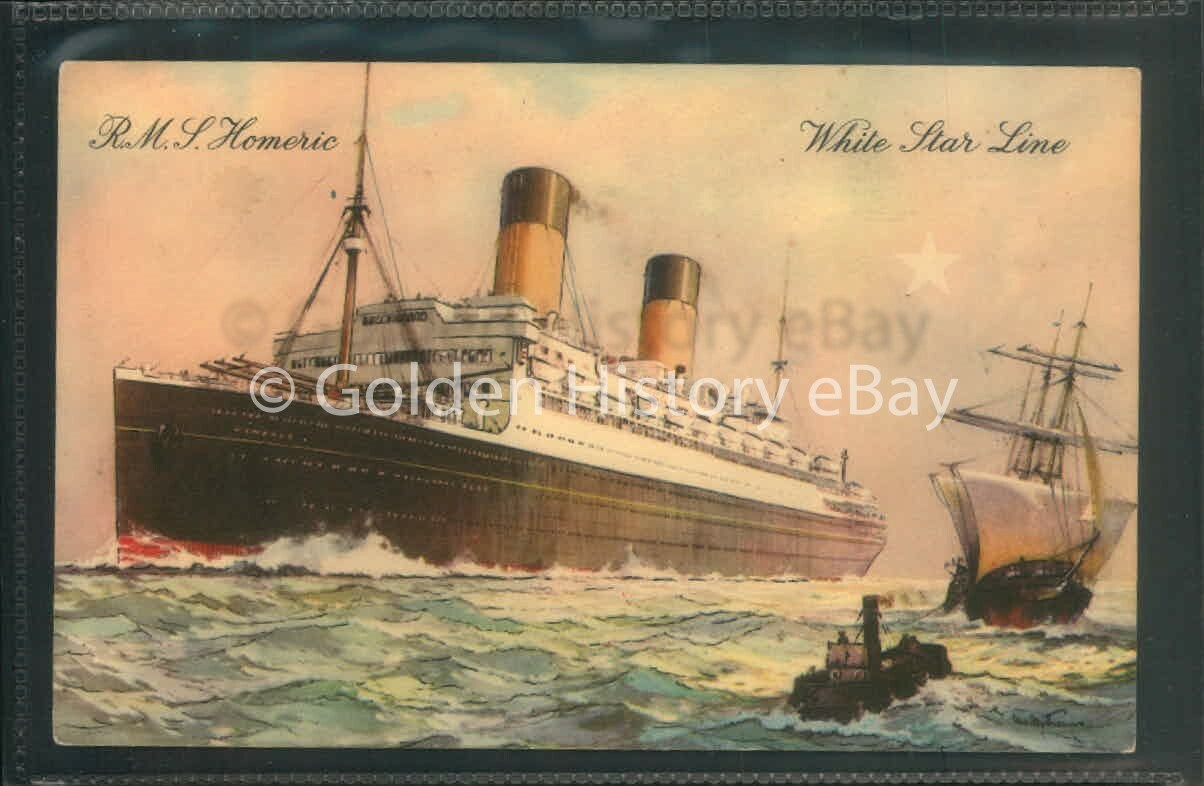 RMS HOMERIC WHITE STAR LINE SHIP BOAT PICTURE POSTCARD | eBay