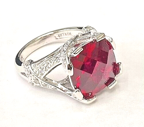 HSN Absolute Sterling 2.00cttw Simulated Ruby & Cubic Zirconia Ring ...