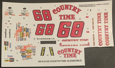 COUNTRY TIME Bobby Hamilton #68 NASCAR Decal 4-#12 AMT 1/25 Model Car ...