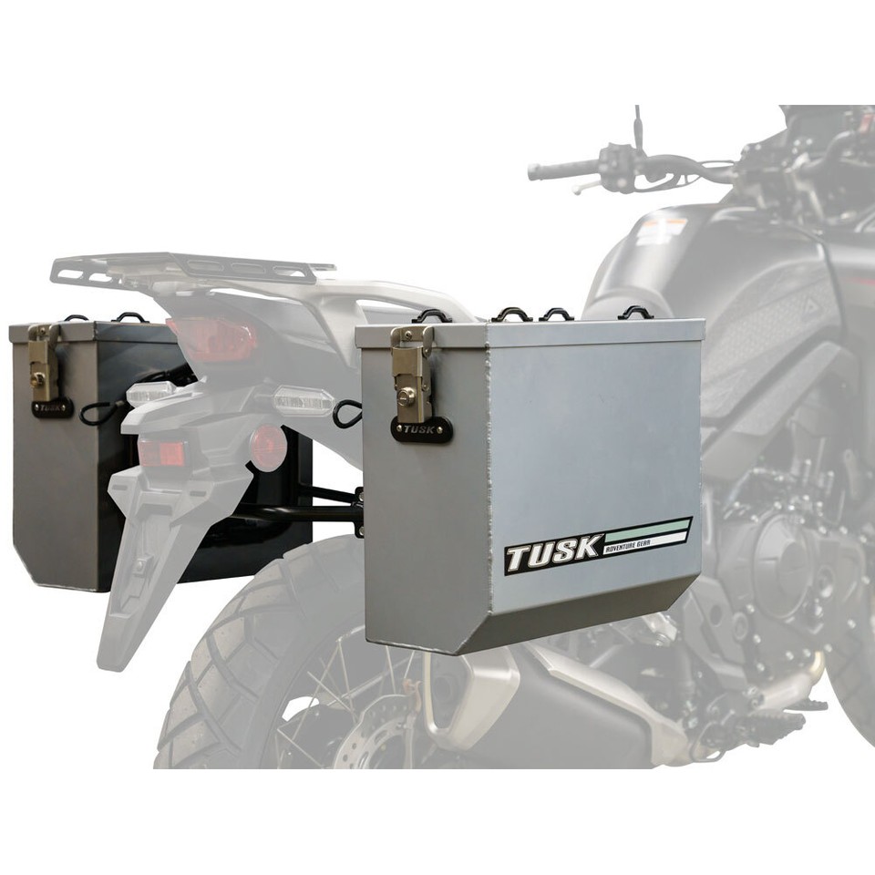 Tusk Panniers With Pannier Racks V2 Medium Silver For HONDA TRANSALP ...